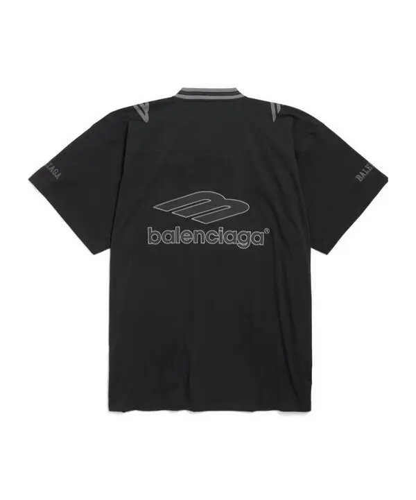 Balenciaga 3b Football V-neck T-shirt Oversized - Black/anthracite