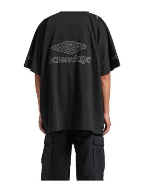 Balenciaga 3b Football V-neck T-shirt Oversized - Black/anthracite