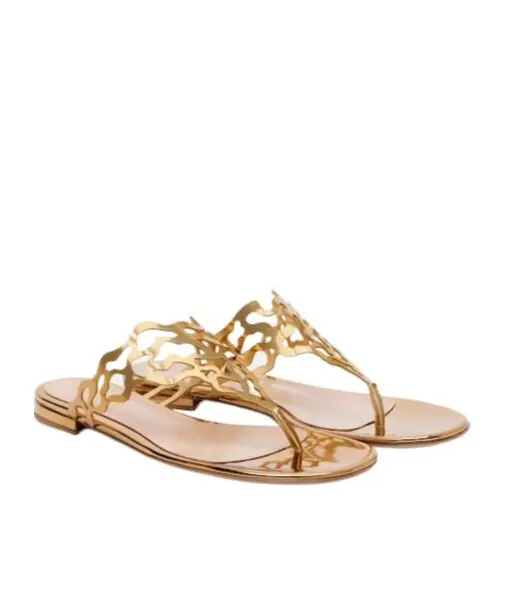 GIANVITO ROSSI Golden Leather Sandals
