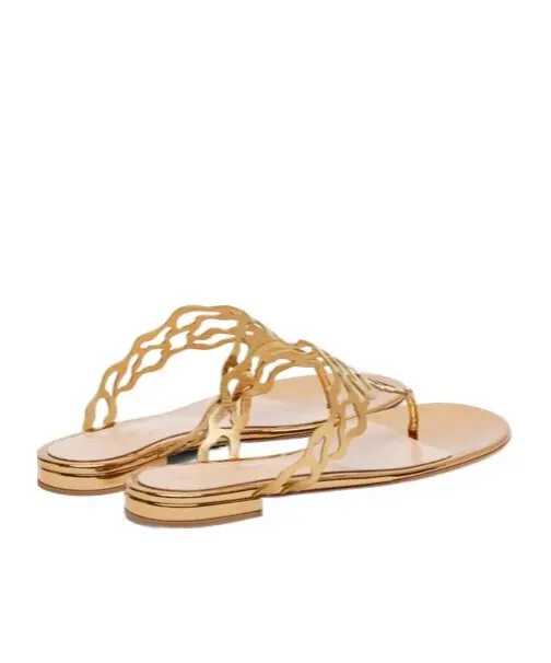 GIANVITO ROSSI Golden Leather Sandals