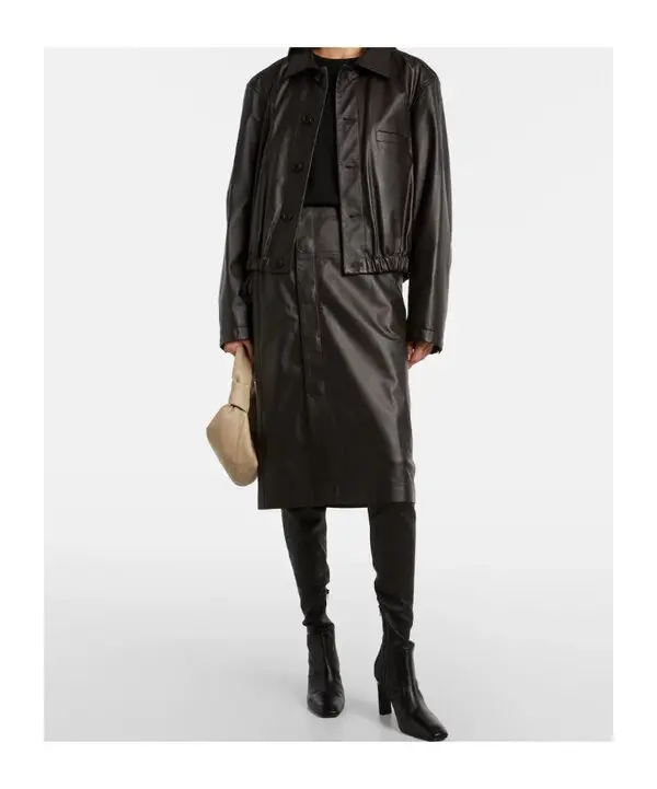 LEMAIRE Leather Midi Skirt