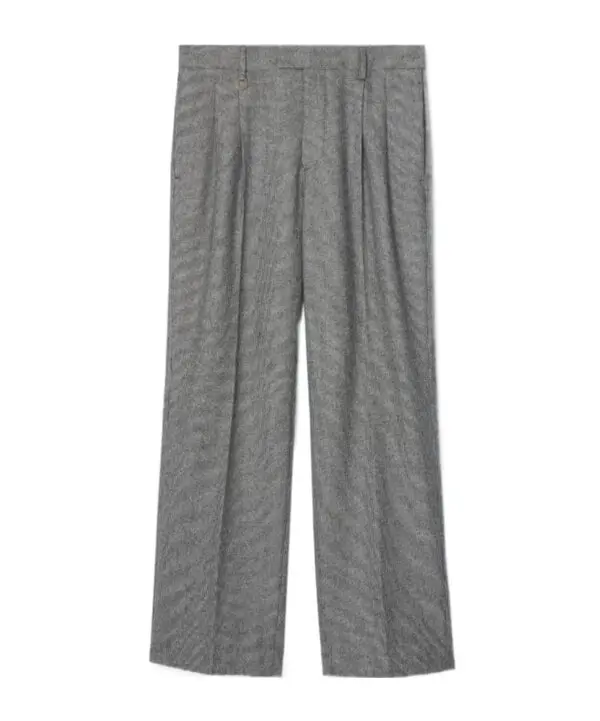 Burberry Puppytooth Check Tailored Trousers - Titanium Gray/black