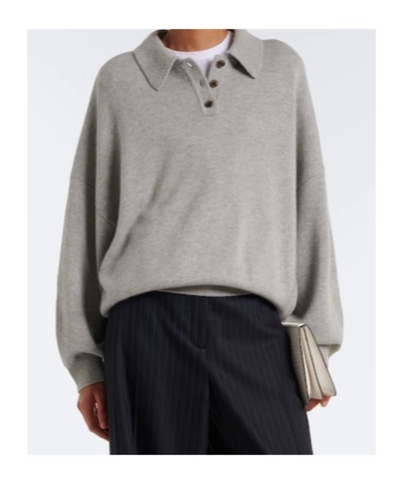 LISA YANG Etta Cashmere Polo Sweater