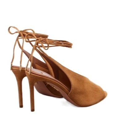AQUAZZURA Suede Peep-toe Slingback Pumps