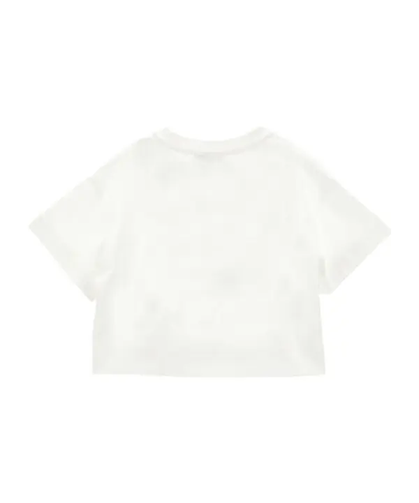 Monnalisa Feather-embellished Cropped T-shirt