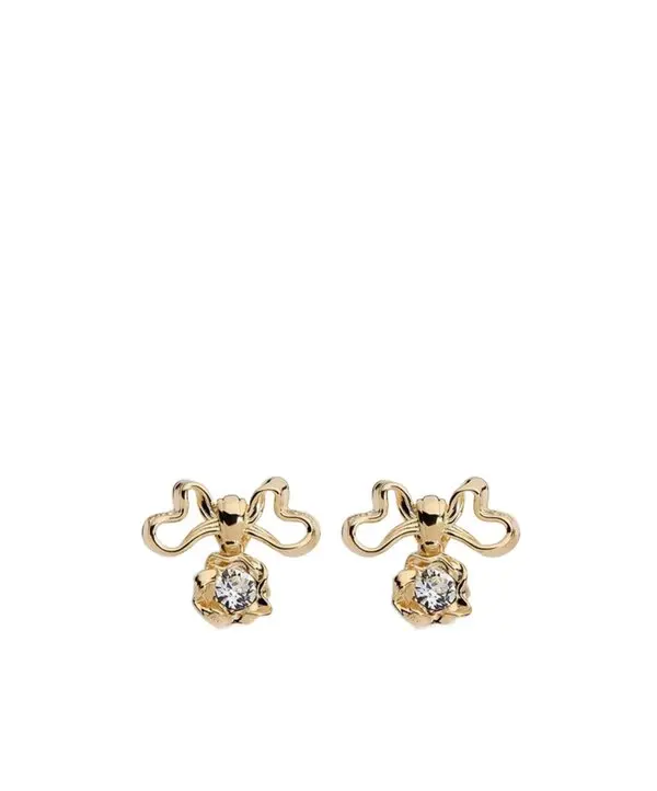 Dior Twisted Bow Earrings - Yellow