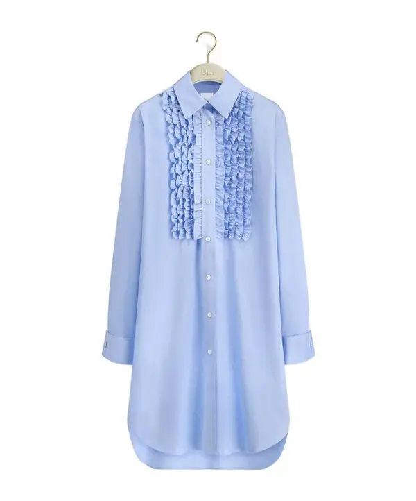 Dior Dioriviera Long Blouse With Ruffled Plastron