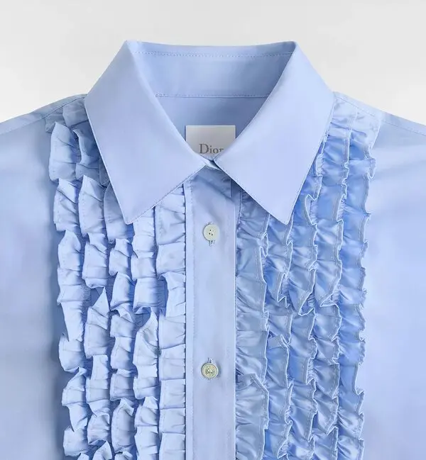 Dior Dioriviera Long Blouse With Ruffled Plastron