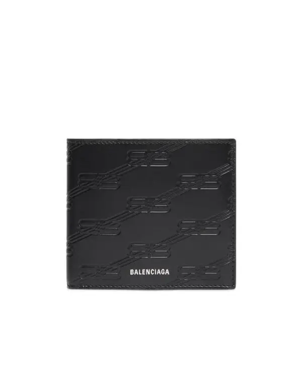 Balenciaga Embossed Monogram Square Folded Wallet Box - Black