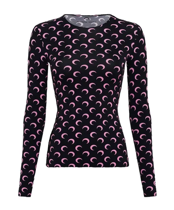 MARINE SERRE Moon Printed Crewneck T-shirt