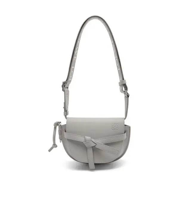 Loewe Mini Gate Dual Bag In Soft Calfskin And Jacquard