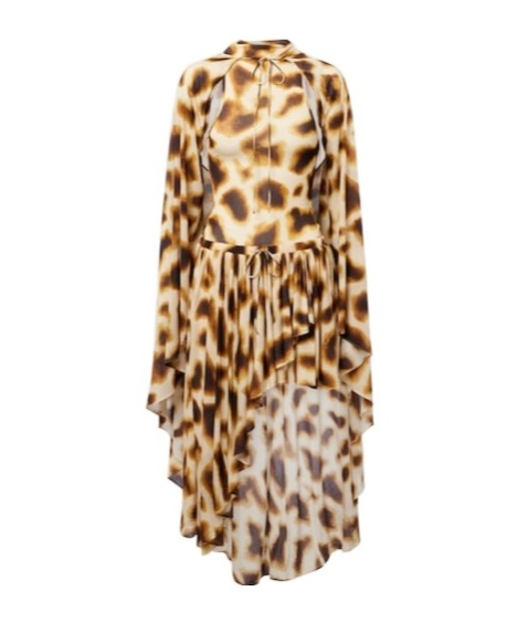 Christopher Esber Gyre Printed Asymmetric Caped Minidress