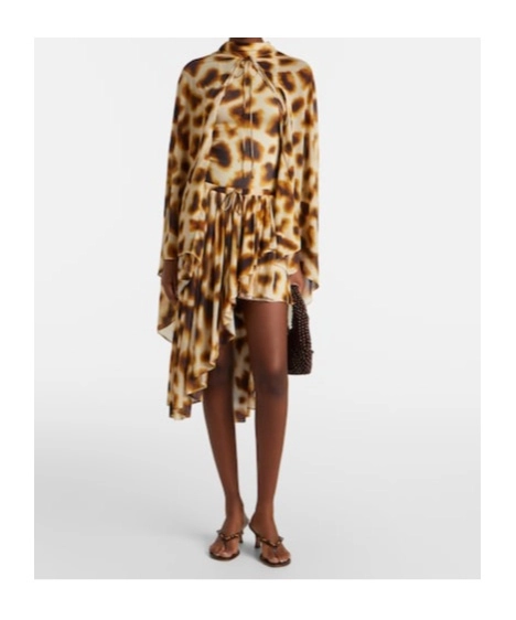 Christopher Esber Gyre Printed Asymmetric Caped Minidress
