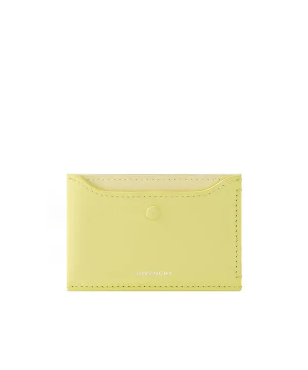 Givenchy Day Card Holder In Grained Leather - Yellow