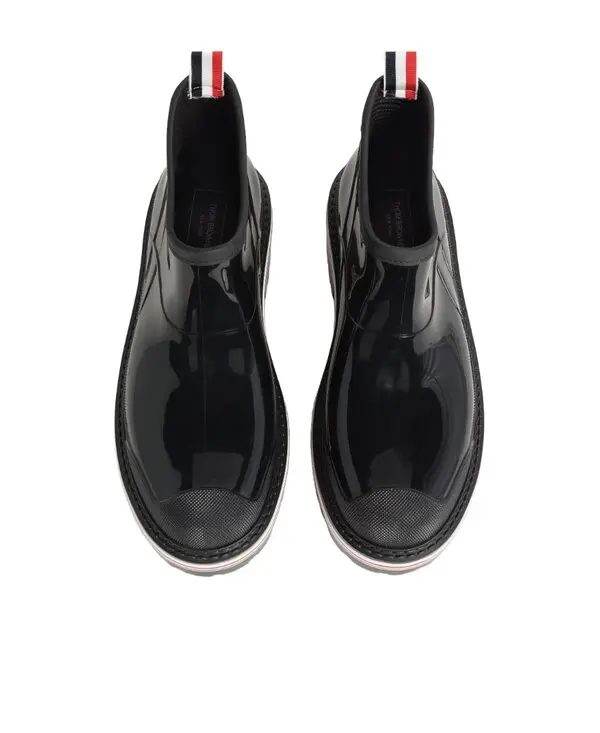 Thom Browne Stripe Trimmed Round-toe Ankle Boots