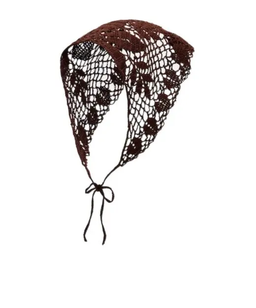Magda Butrym Crochet Cotton Headwrap - Black