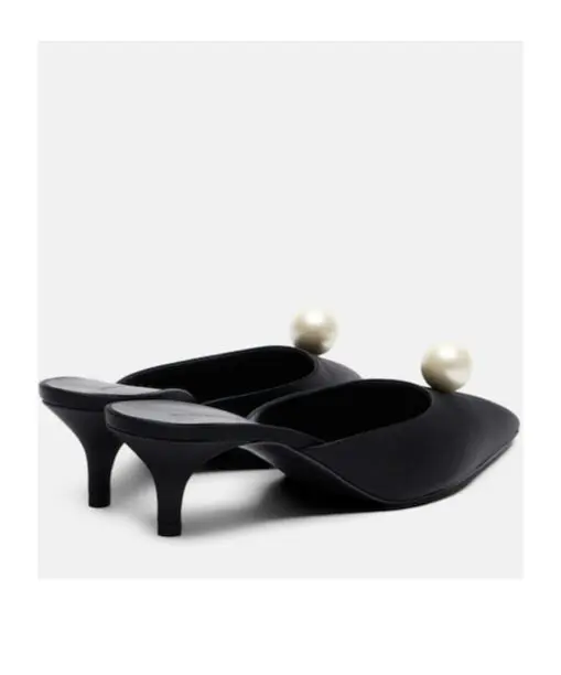 Magda Butrym Faux Pearl Satin Mules