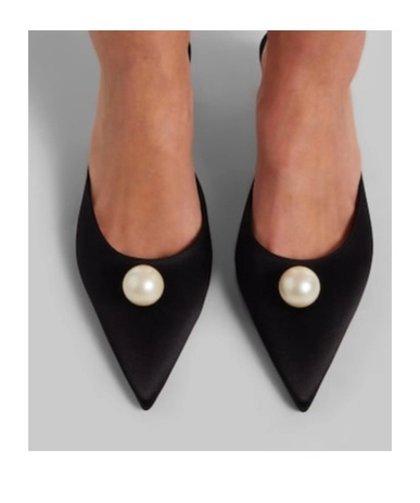 Magda Butrym Faux Pearl Satin Mules