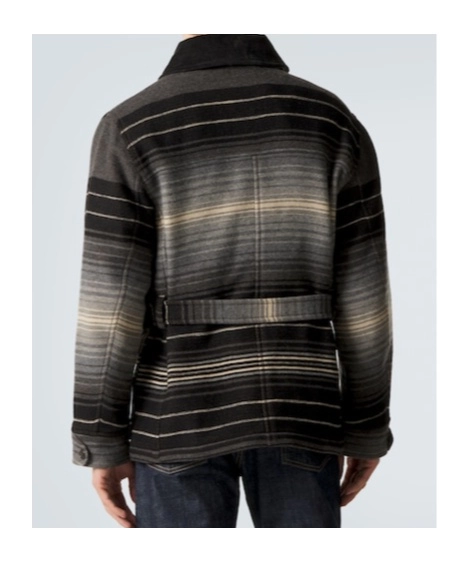 Ralph Lauren Striped Wool And Cotton Jacquard Coat