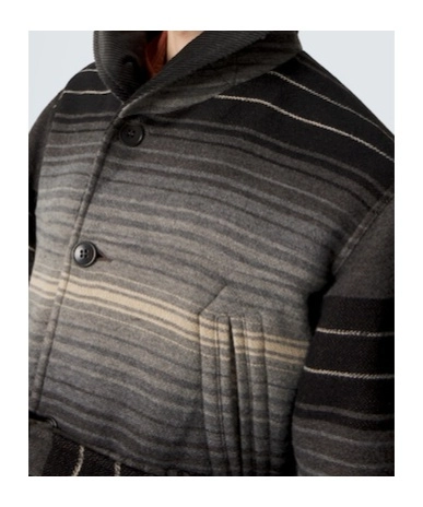 Ralph Lauren Striped Wool And Cotton Jacquard Coat