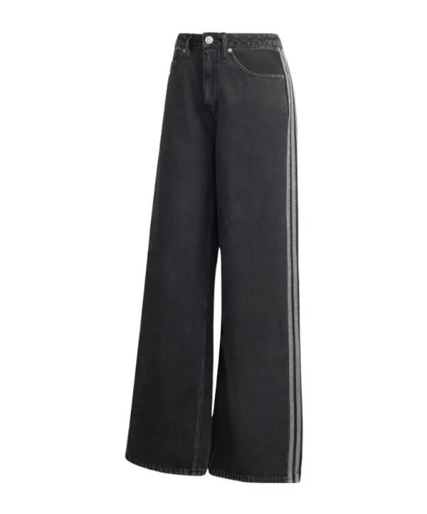 ADIDAS ORIGINALS High-rise Wide-leg Jeans With Side Stripe Detail