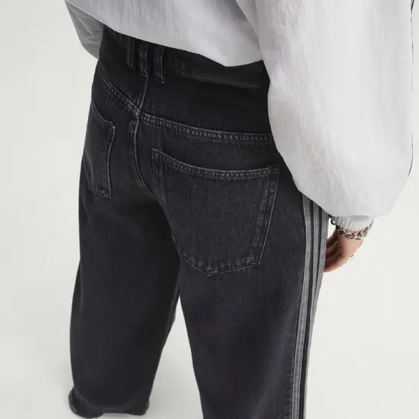 ADIDAS ORIGINALS High-rise Wide-leg Jeans With Side Stripe Detail