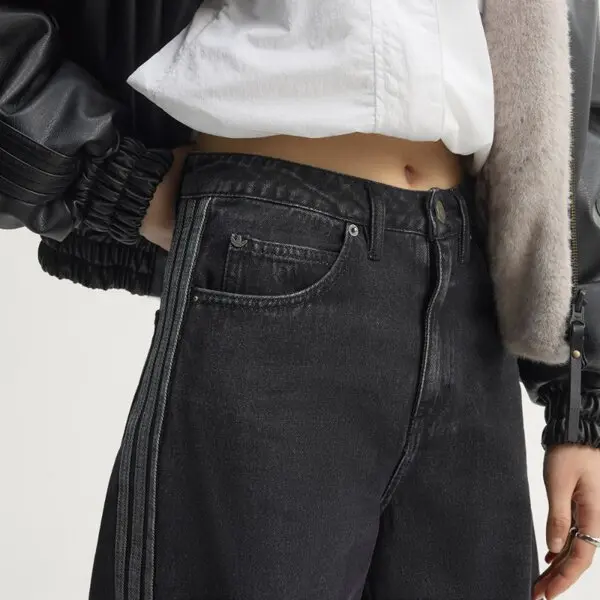 ADIDAS ORIGINALS High-rise Wide-leg Jeans With Side Stripe Detail