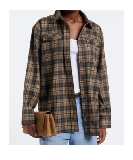 RÓHE Checked Wool-blend Overshirt