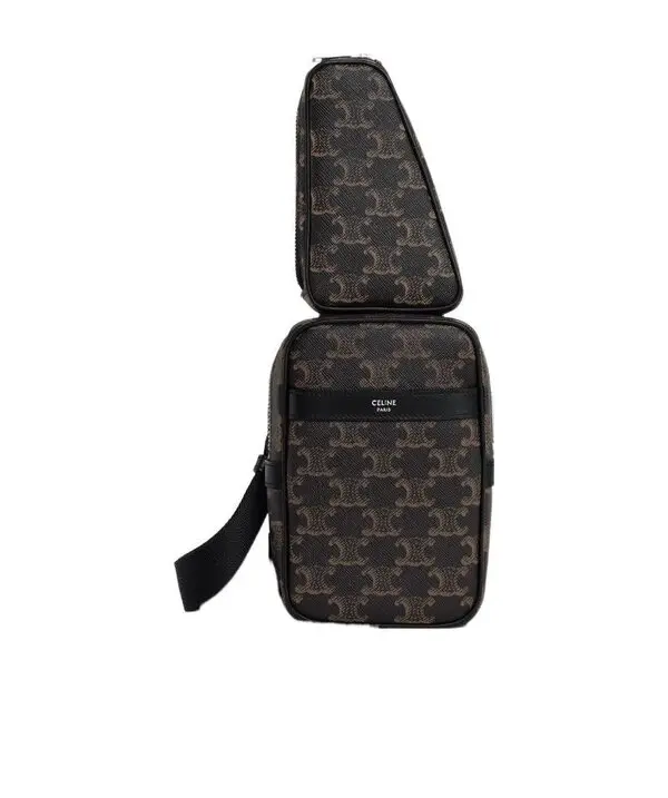 Celine Multipocket Bag In Triomphe Canvas And Calfskin