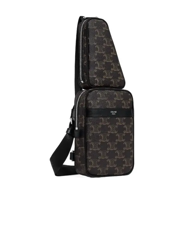 Celine Multipocket Bag In Triomphe Canvas And Calfskin
