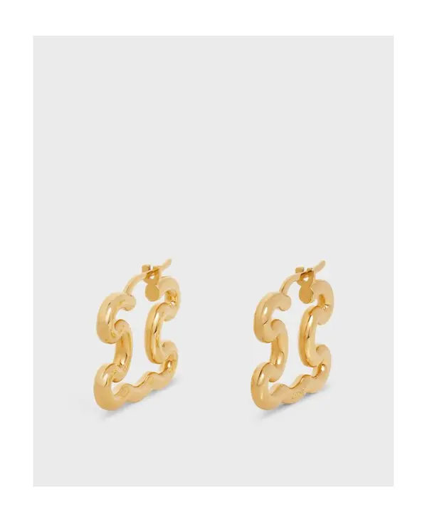 Celine Triomphe Frame Large Earrings In Brass With Gold Finish