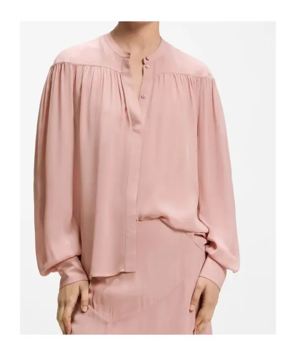 Hugo Boss Relaxed-fit Crepe De Chine Blouse