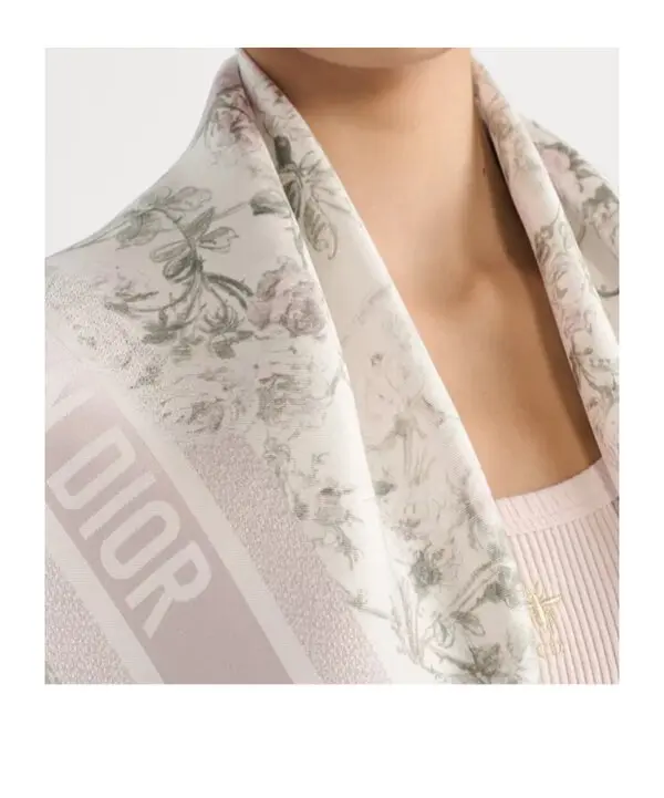 Dior Rosier De 90 Square Scarf