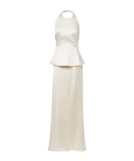 RÓHE Bridal Peplum Satin Gown - White