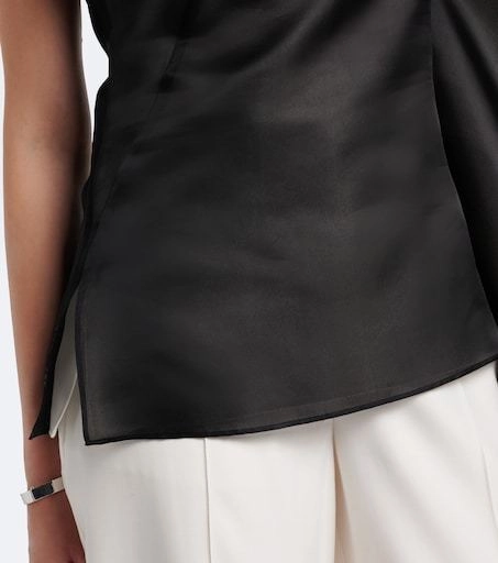 RÓHE Draped One-shoulder Silk Top