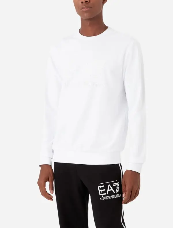 EA7 Logo-print Cotton Sweatshirt