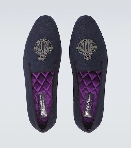 Ralph Lauren Alonzo Embroidered Linen Loafers