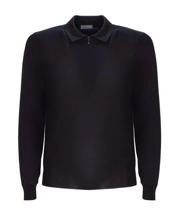 DRUMOHR Zip-collar Merino Polo Shirt