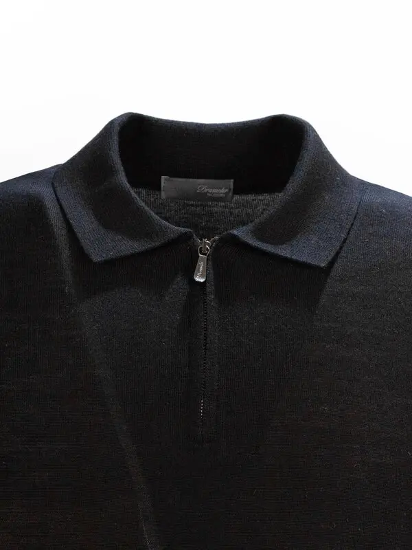 DRUMOHR Zip-collar Merino Polo Shirt