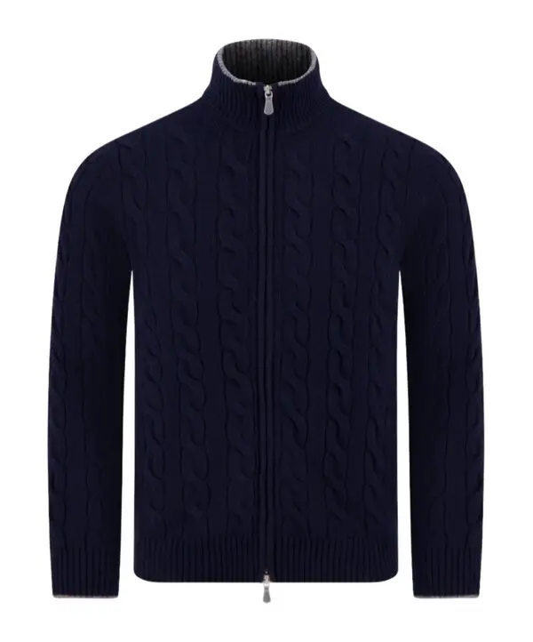 GRAN SASSO Zippered Knit Cardigan