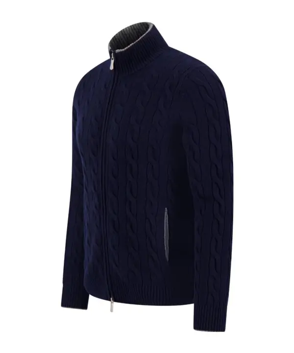GRAN SASSO Zippered Knit Cardigan