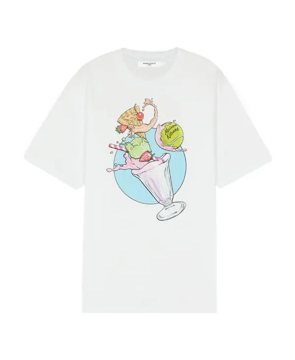 Maison Kitsuné Illustration-print Crew-neck T-shirt - White