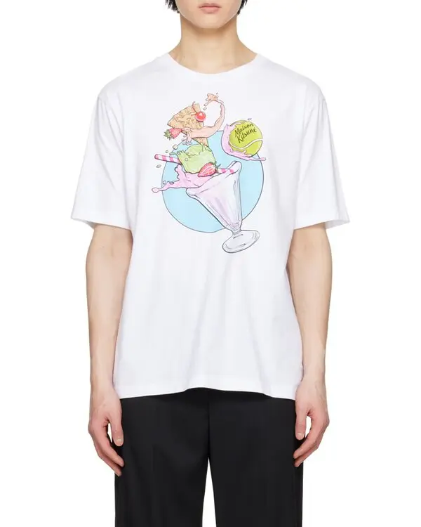 Maison Kitsuné Illustration-print Crew-neck T-shirt