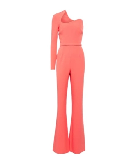 SAFIYAA LONDON Jonal One-shoulder Crêpe Jumpsuit