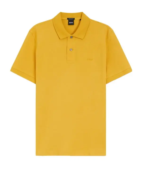 Hugo Boss Pallas Polo Shirt In Cotton Piqué With Embroidered Logo - Yellow