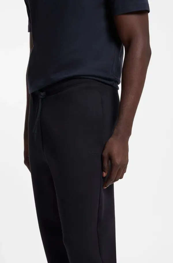 Hugo Boss Stretch-cotton Track Pants With Puff-print Logo