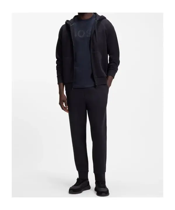 Hugo Boss Stretch-cotton Track Pants With Puff-print Logo