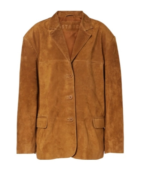 Staud Corrine Single-breasted Suede Jacket - Brown