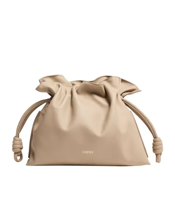 Loewe Medium Flamenco Clutch In Nappa Calfskin - Beige