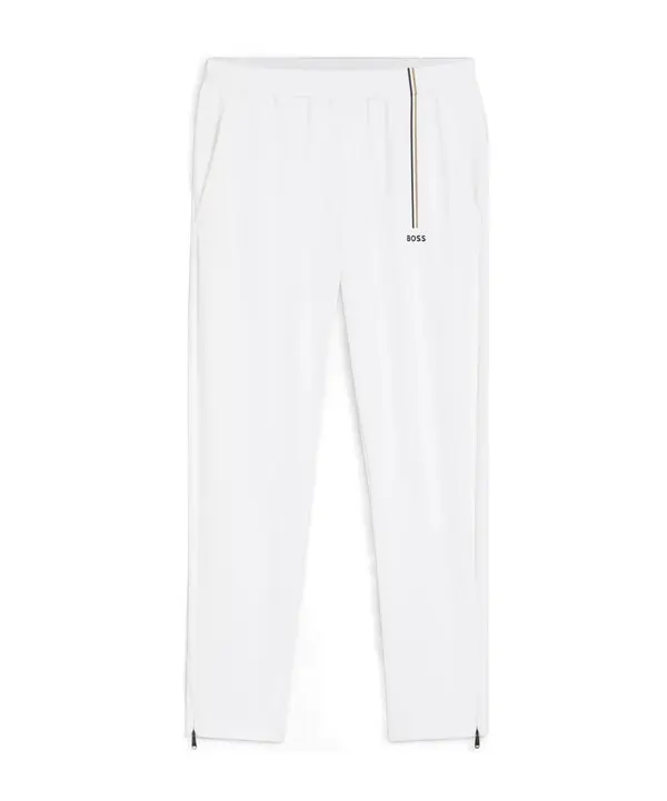 Hugo Boss Active Tracksuit Bottoms In Thermoregulating Stretch Gabardine - White